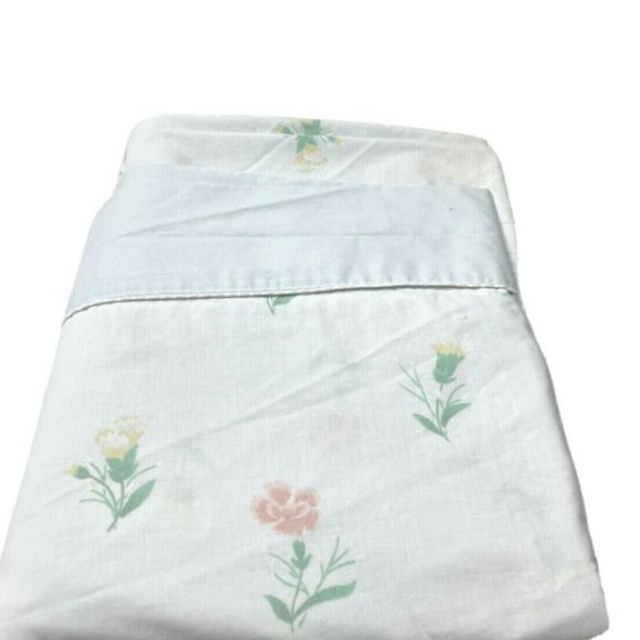 Dan River | Bedding | Rare Vintage 7s Double Flat Sheet Blue Flowers ...